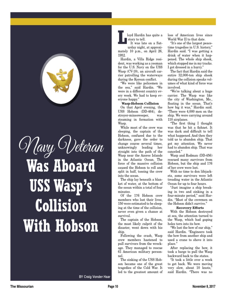 USS Wasp-Hobson Collision Tragedy | PDF | Watercraft | Maritime Incidents