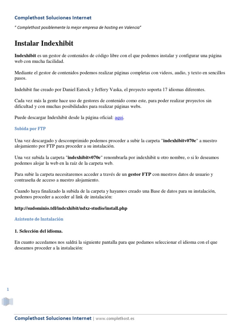 Instalar Indexhibit | PDF | Protocolo de transferencia de archivos | Internet
