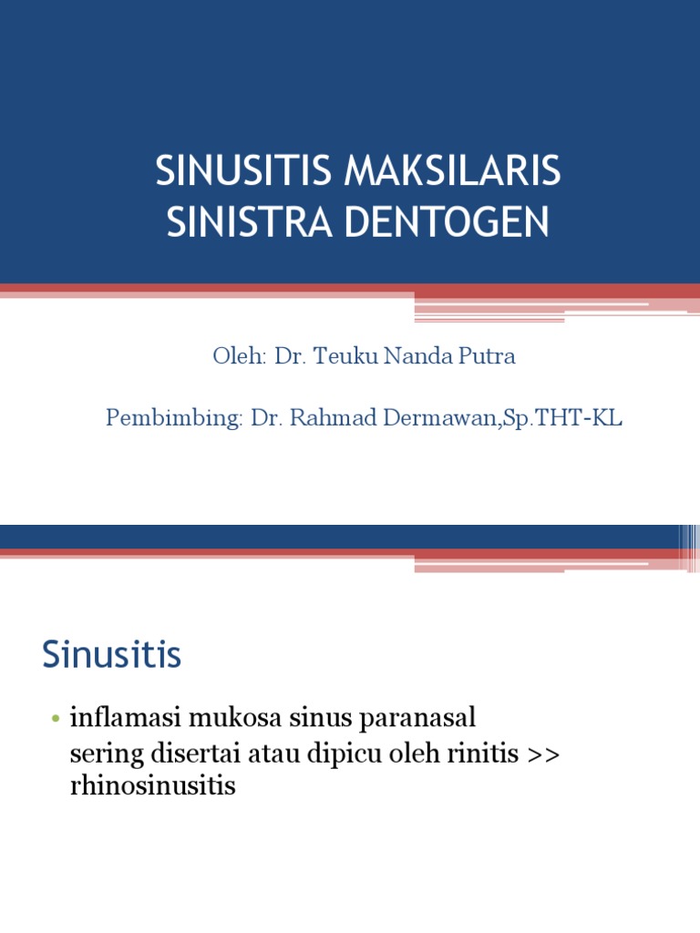 Sinusitis Maksilaris Dentogen Sinistra | PDF