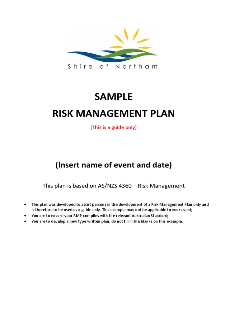 Sample Risk Management Plan: (Insert Name of Event and Date) | PDF ...