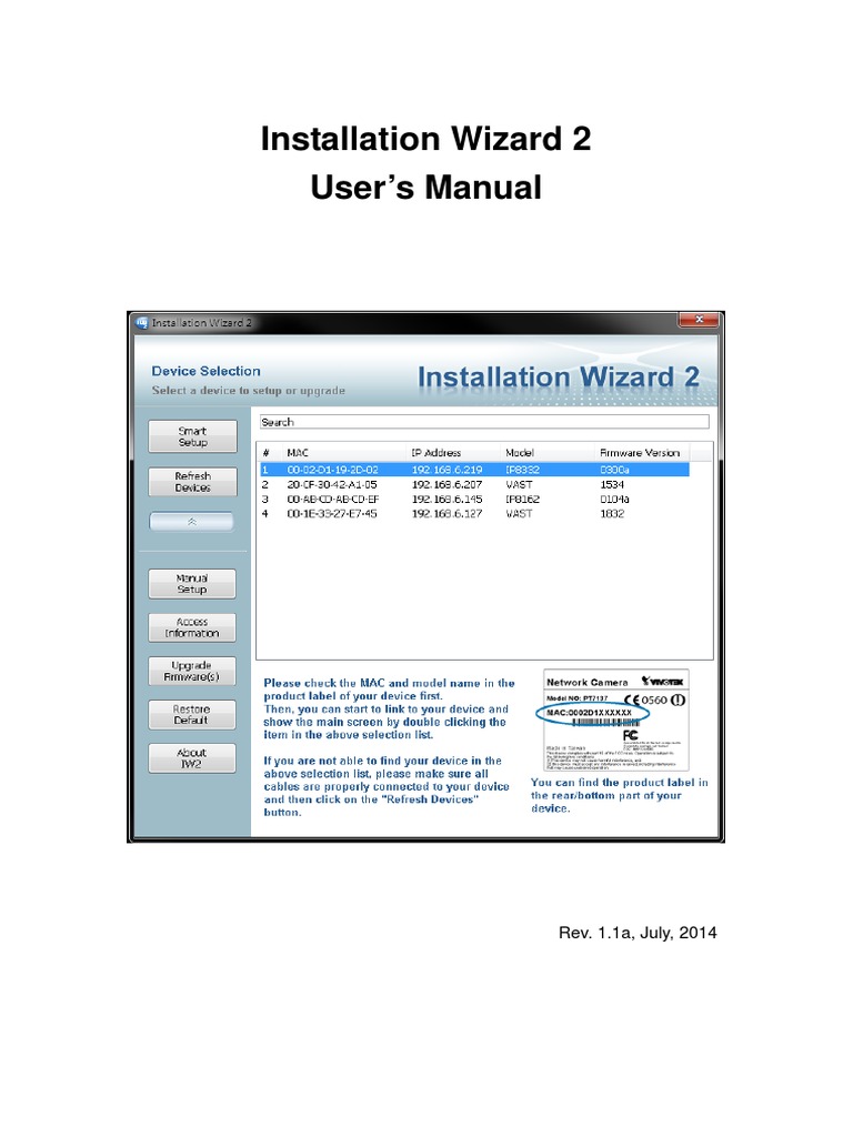 Installation Wizard 2 User's Manual: Rev. 1.1a, July, 2014 | PDF | Ip ...