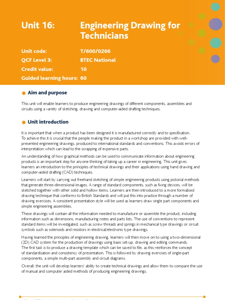 Unit 16 Engineering Drawing For Technicians | PDF | Technical Drawing ...