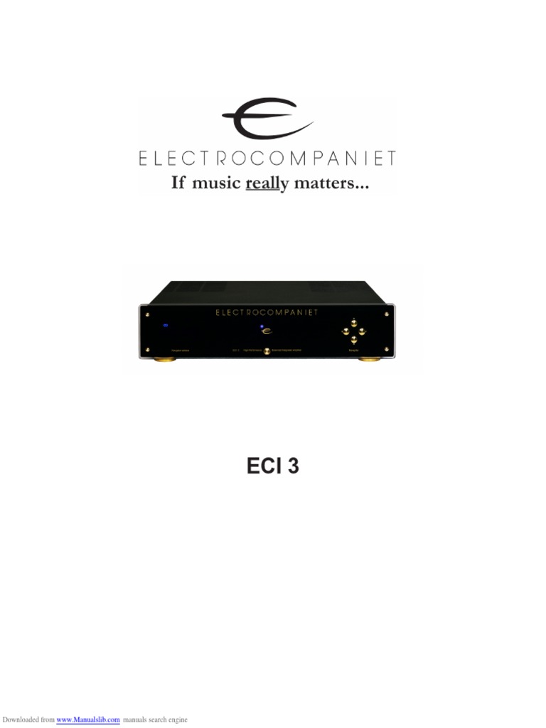 ECI 3 Integrated Amplifier Guide | PDF | Audio Electronics | Recording
