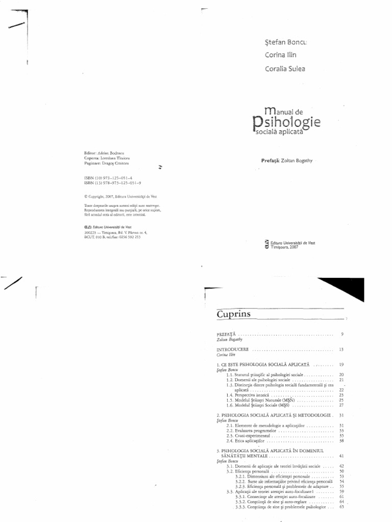 Stefan Boncu Psihologie Sociala Aplicata2 PDF | PDF