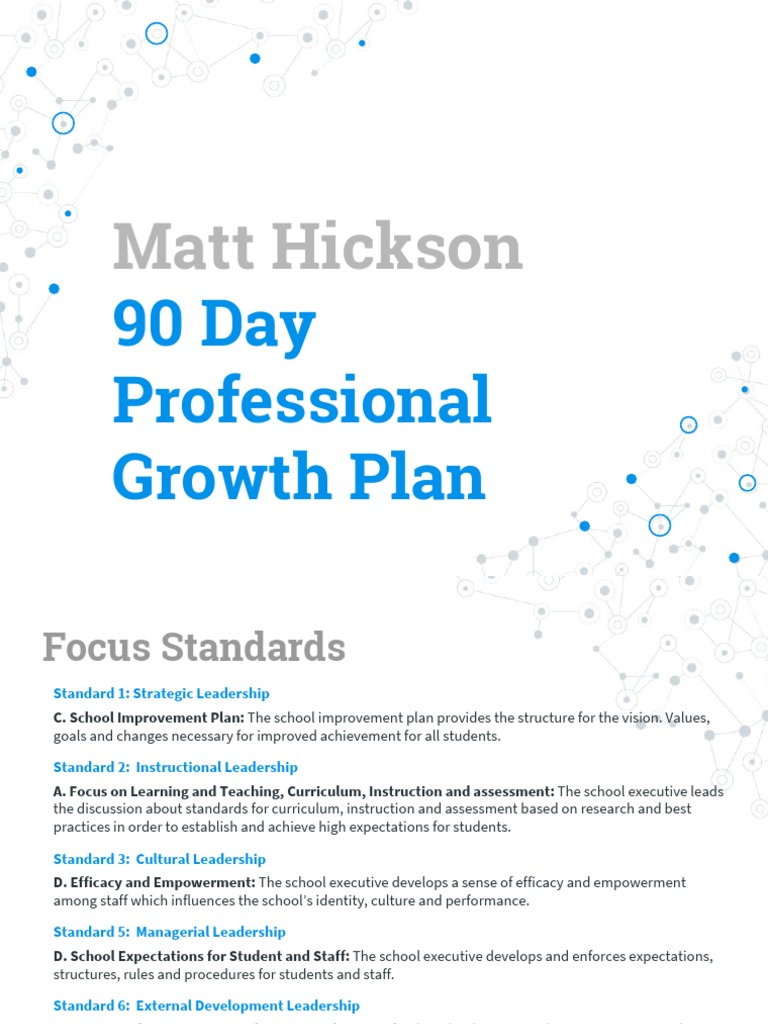 Hickson First 90 Days and Reflection | PDF | Leadership | Educational ...