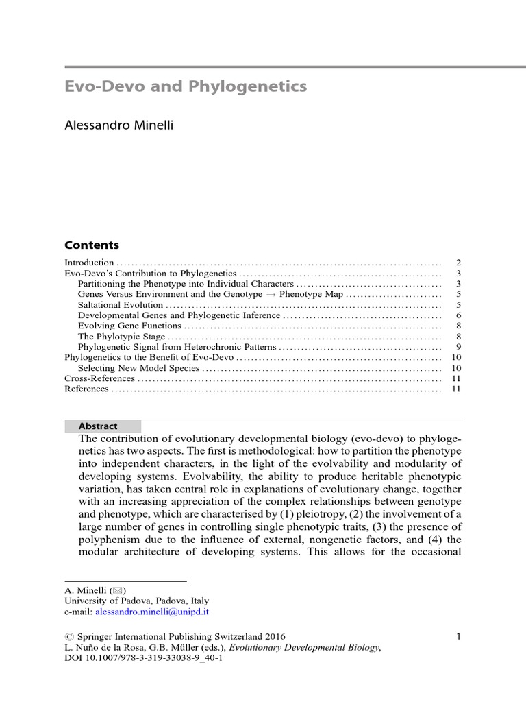 Coll., Articles On Evo-Devo | PDF | Evolutionary Developmental Biology ...