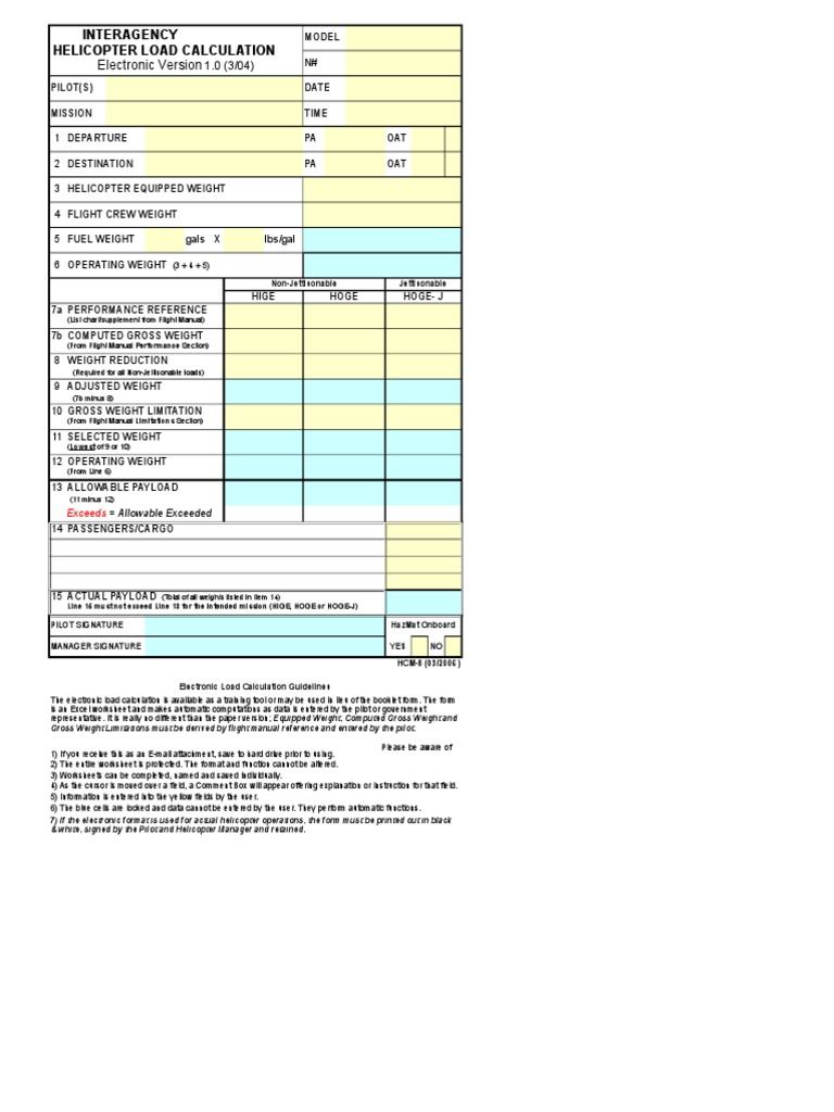 Electronic Version: Interagency Helicopter Load Calculation | PDF ...