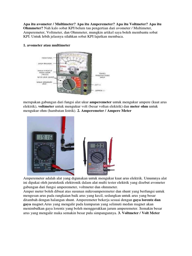 Apa Itu Avometer | PDF