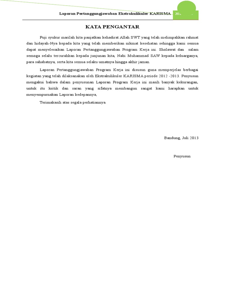 Laporan Proker KARISMA | PDF