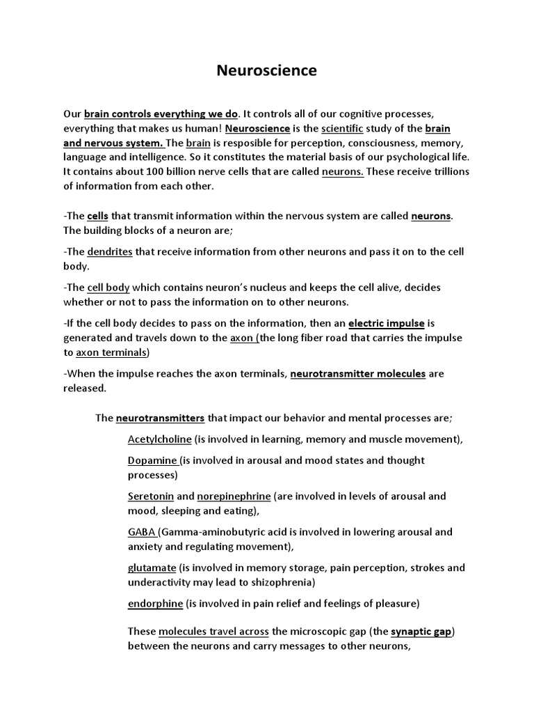 Neuroscience: and Nervous System. The Brain Is Resposible For ...