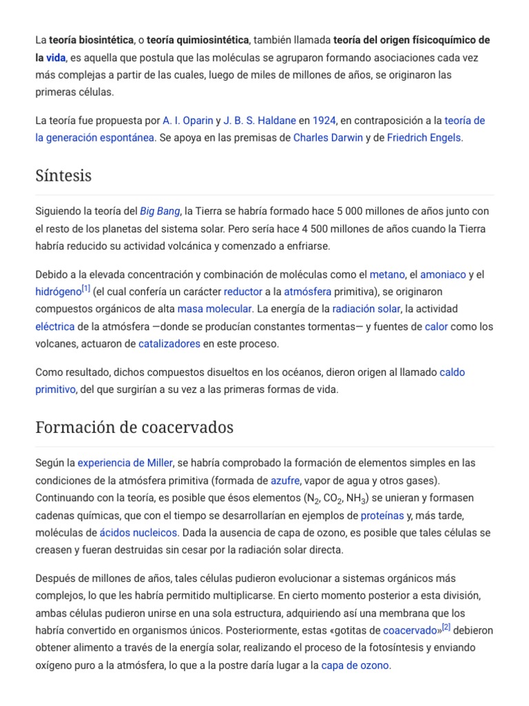 Teoría Quimiosintética - Wikipedia, La Enciclopedia Libre | PDF ...