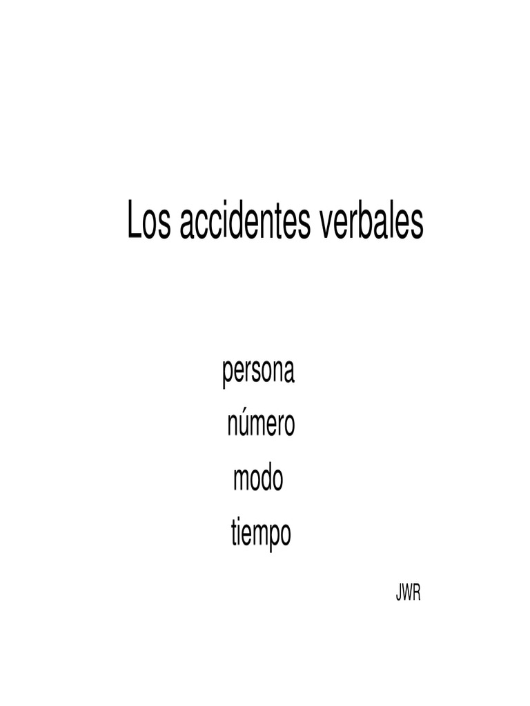 Accidentes verbales en español | PDF | Verbo | Gramática