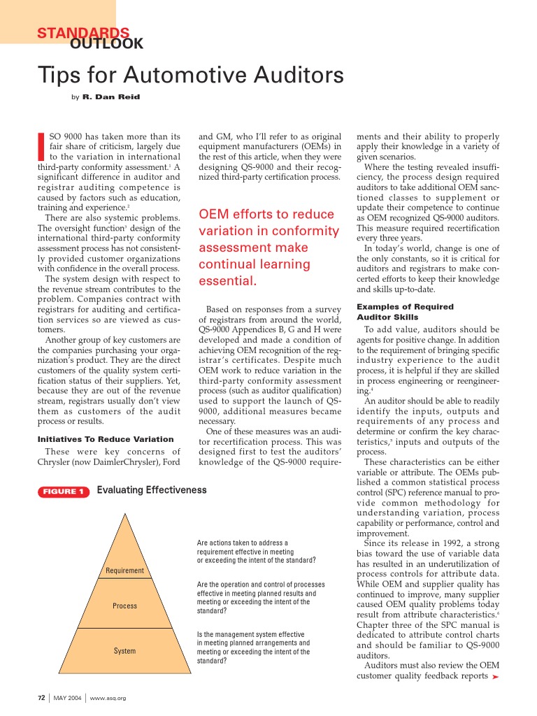 Tips For Automotive Auditors | PDF | Iso 9000 | Audit