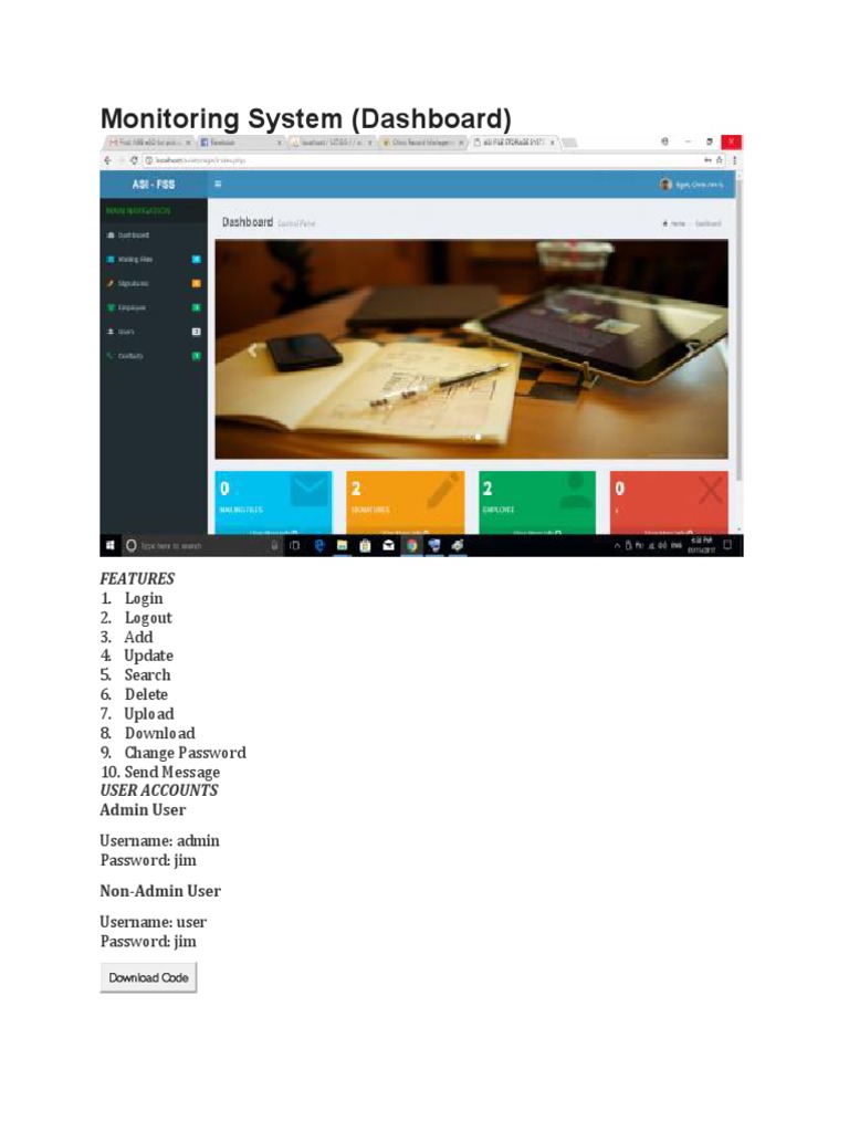 Monitoring System (Dashboard) : Features | PDF