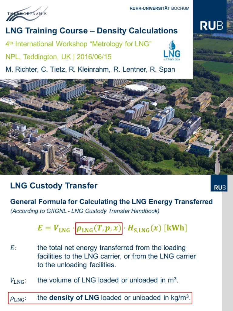 LNG Density Calculations (2016 by RUB) | PDF | Gases | Natural Gas
