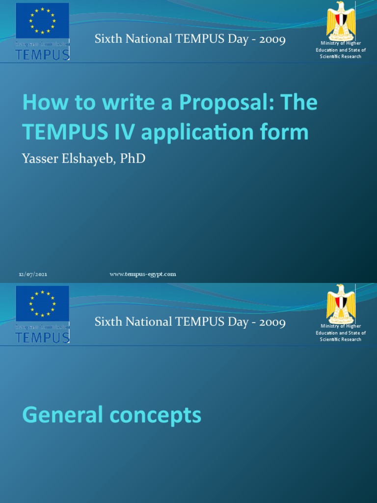 How To Write A Proposal: The TEMPUS IV Application Form: Sixth National ...