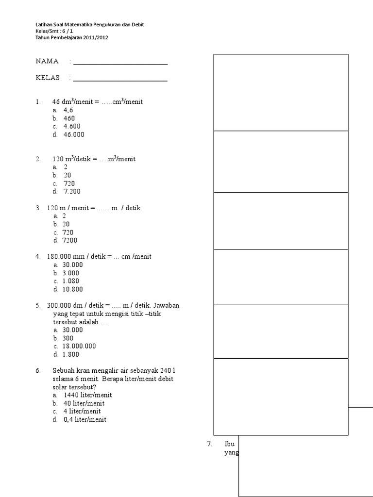 Latihan Soal Debit | PDF