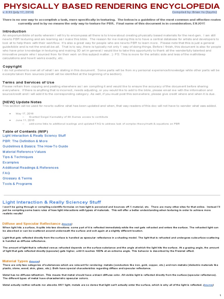 Physically Based Rendering Encyclopedia | PDF | Texture Mapping | Color