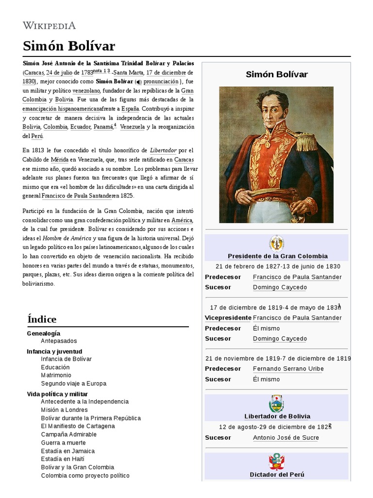 Simón Bolívar | PDF | Venezuela