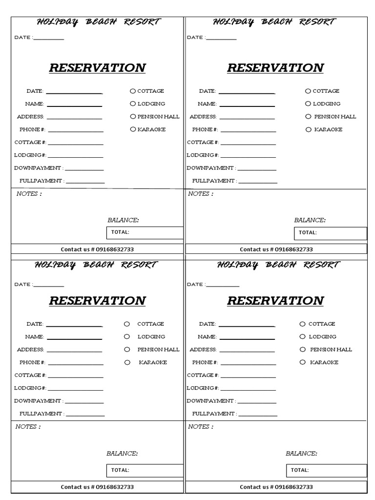 Reservation Paper | PDF | Tourist Attractions | Hospitality Industry