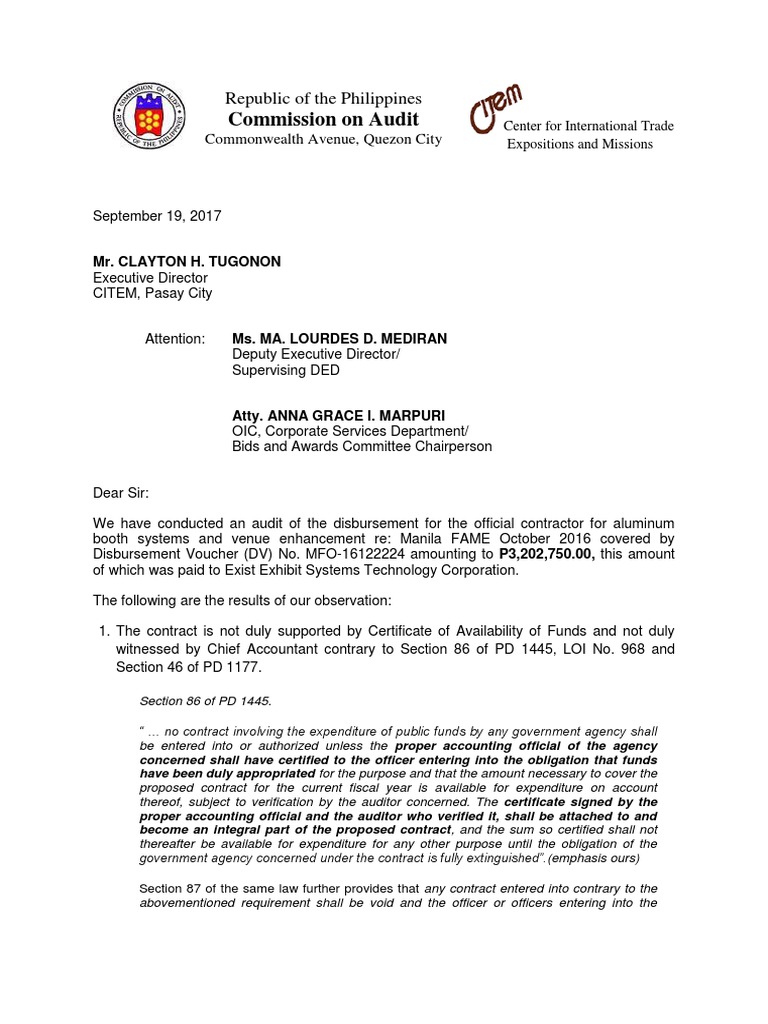 Draft Letter_Booth Contractor | Audit | Virtue