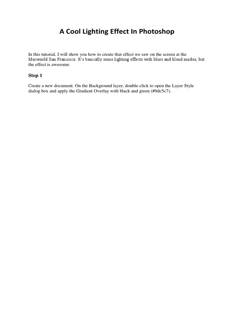 Lighting Effect | PDF