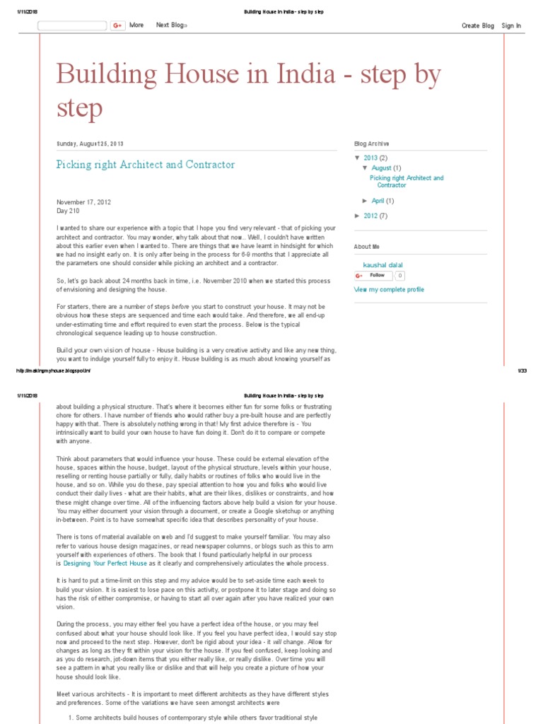 Step-by-Step Guide to Building a House in India | PDF | Architect ...