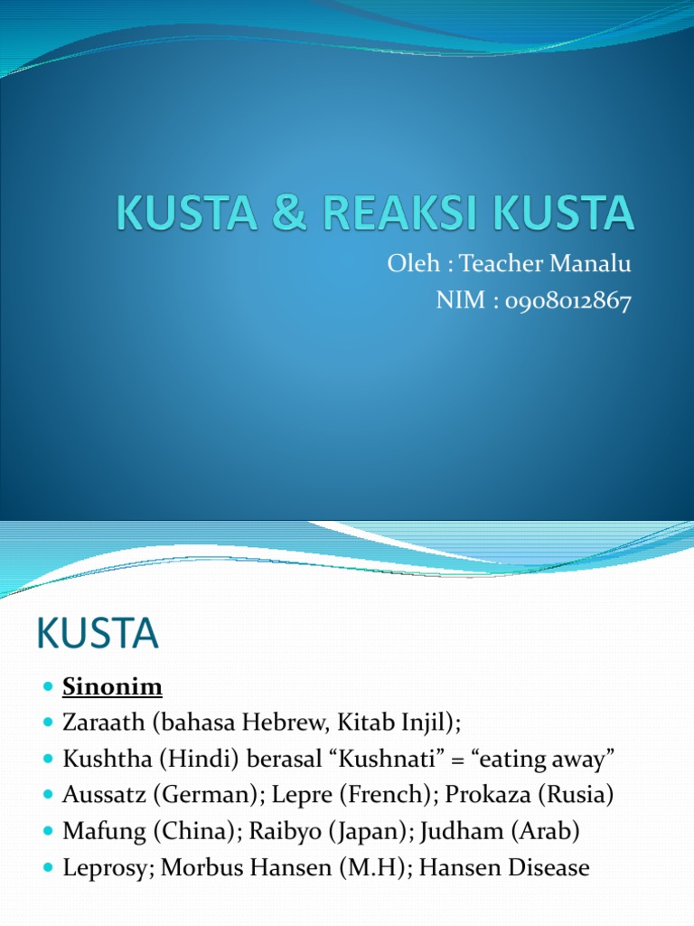 Kusta Reaksi Kusta Pdf