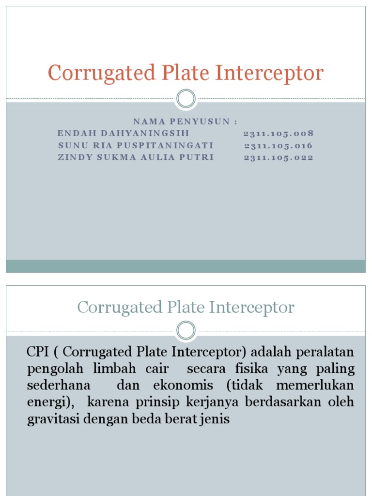 Corrugated Plate Interceptor Kelompok Migas | PDF