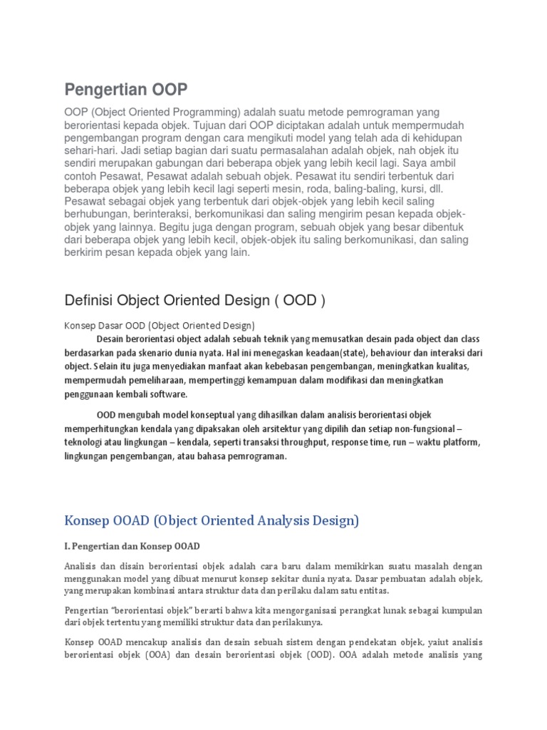 Pengertian OOP | PDF | Seni | Komputer