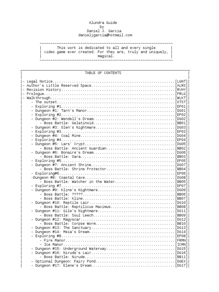 Alundra FAQ - Walkthrough For PlayStation by PhamtonPain - GameFAQs ...