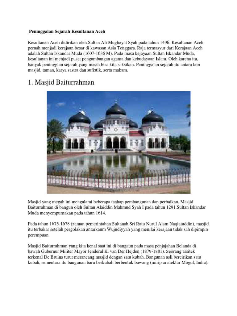 Peninggalan Sejarah Kesultanan Aceh | PDF