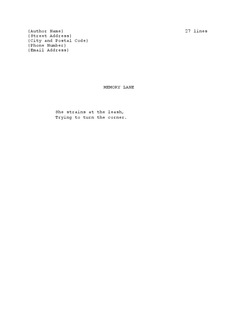  Author Name 27 Lines Street Address City And Postal Code Phone