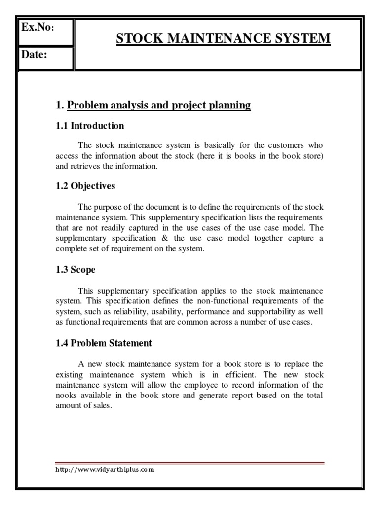 Stock Maintenance System | PDF | Use Case | Database Transaction