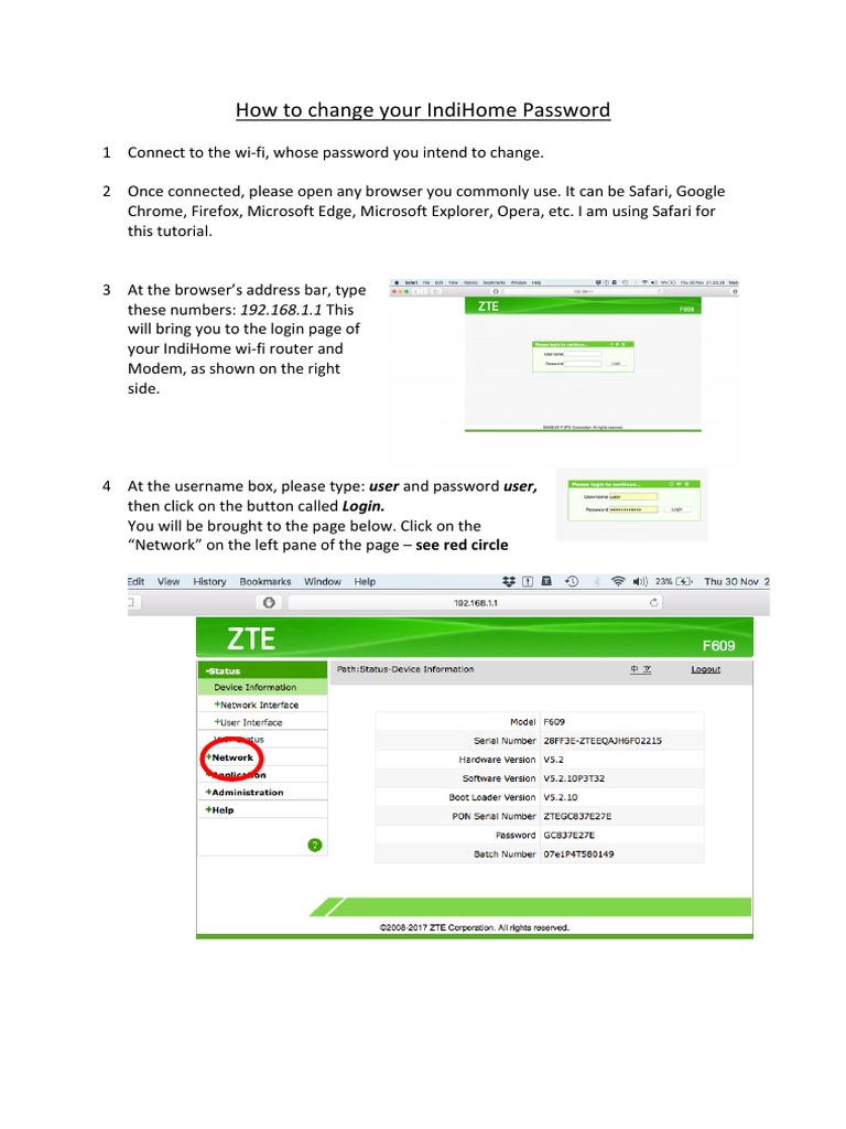Change IndiHome Wi-Fi Password Guide | PDF | Password | Wi Fi