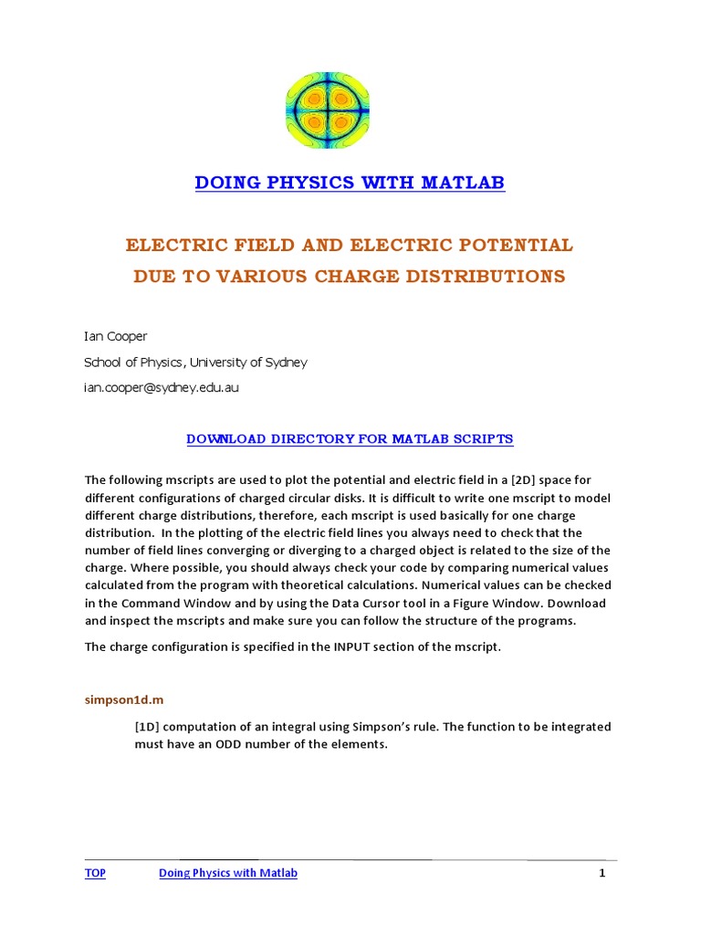 Matlab Imp Files | PDF | Electric Field | Electrostatics