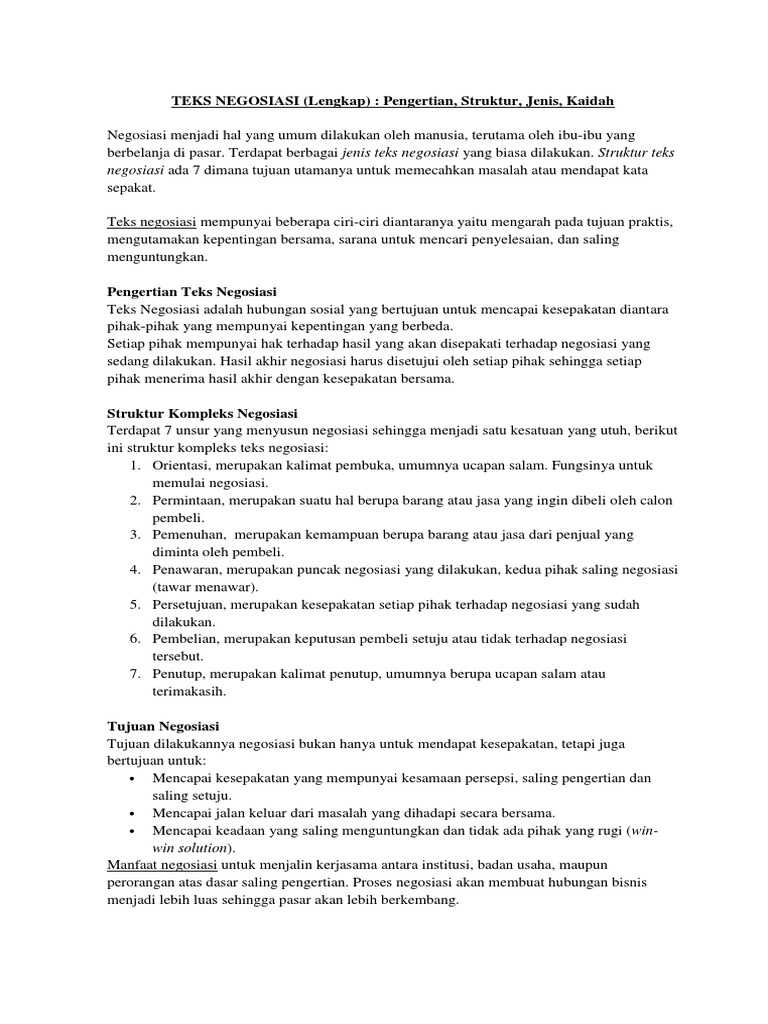 Teks Negosiasi | PDF