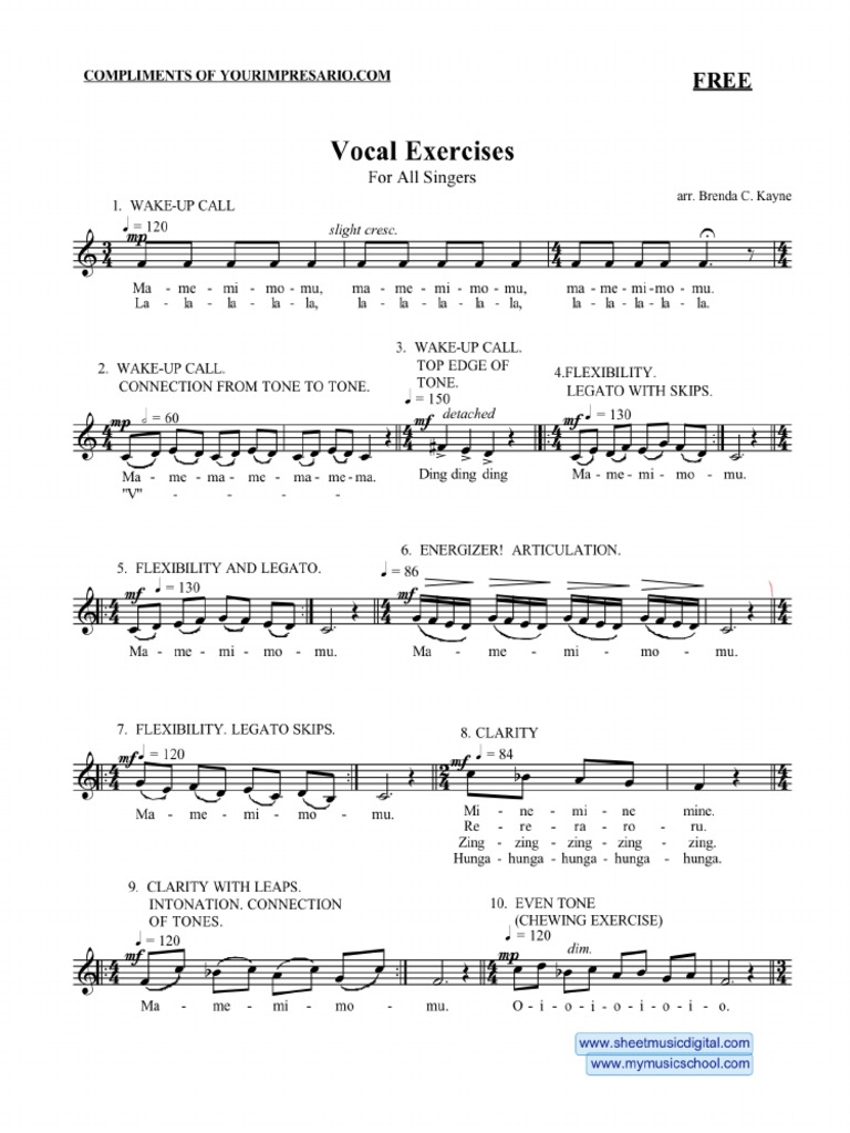 Vocal Exercises | PDF