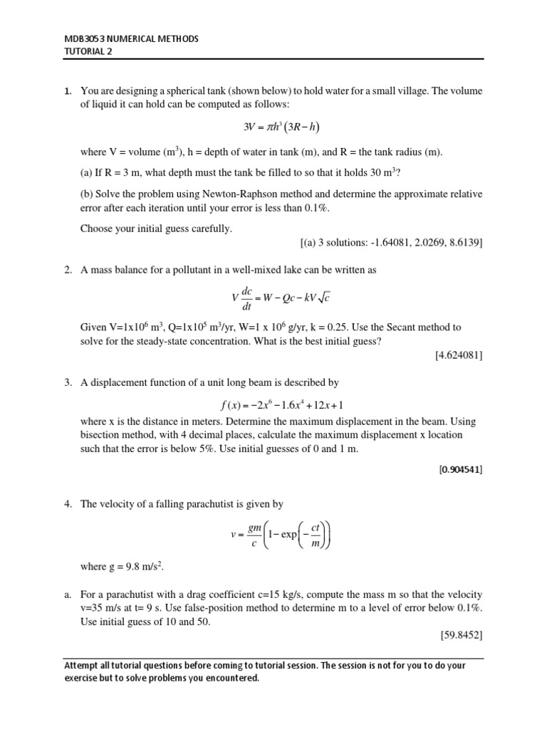 T2 | PDF | Numerical Analysis | Mathematics Of Computing