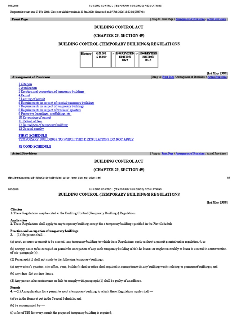 Building Control (Temporary Buildings) Regulations | PDF | Government ...