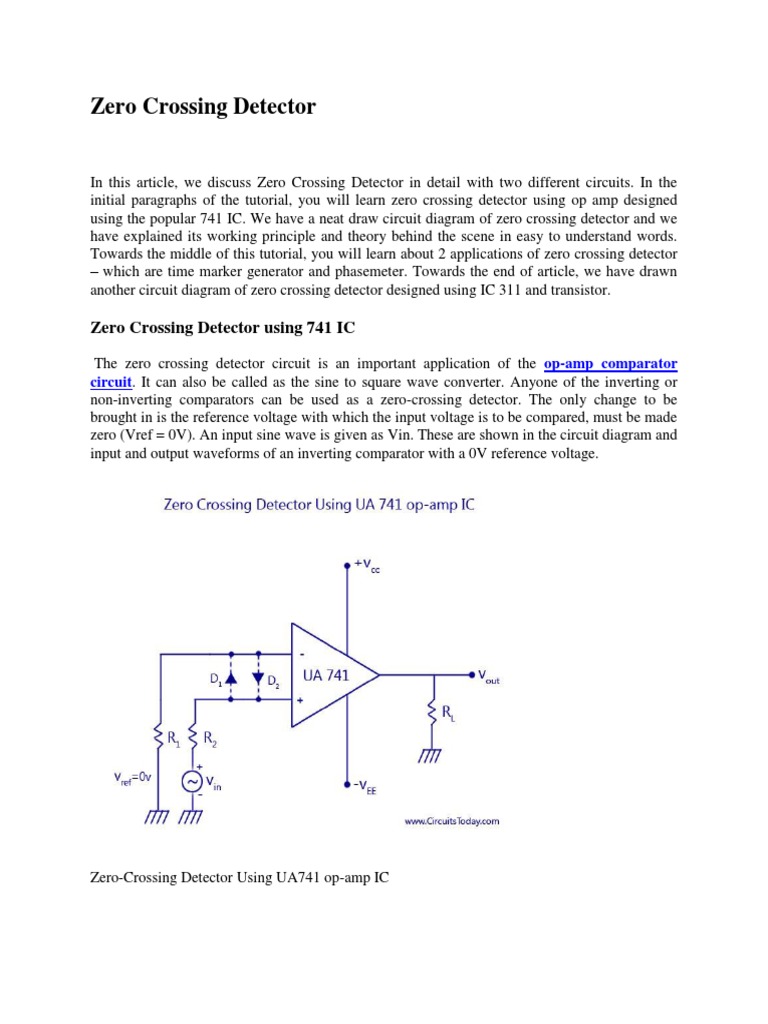 Zero Cross Detector Pdf Operational Amplifier Detector Radio