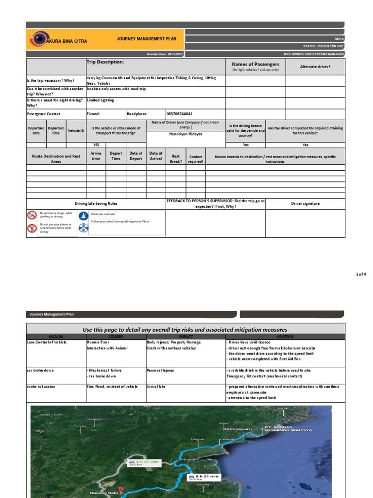 Journey Management | PDF | Driving | Vehicles