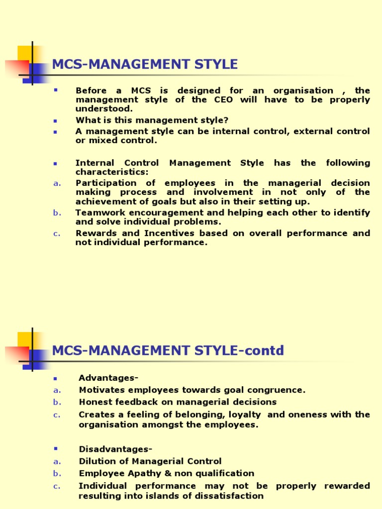 Mcs Management Style | PDF