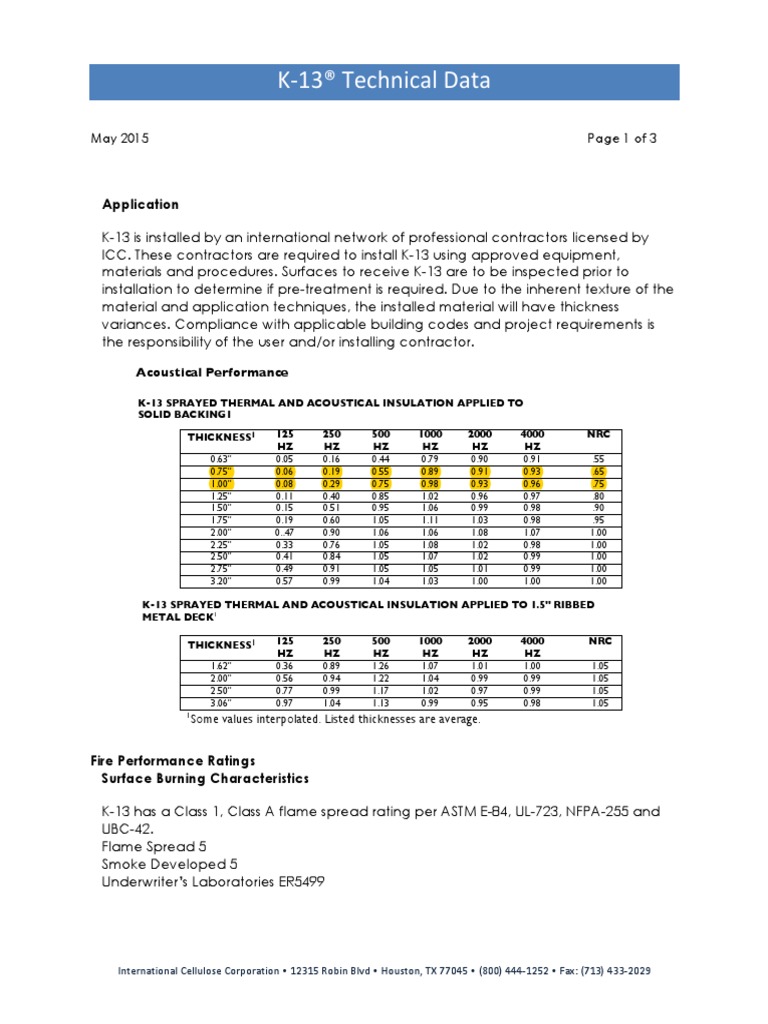 K-13 Spray-On System Datasheet | PDF