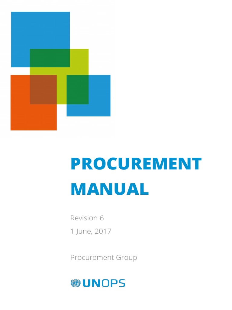 UNOPS Procurement Manual en | PDF | Procurement | Request For Proposal