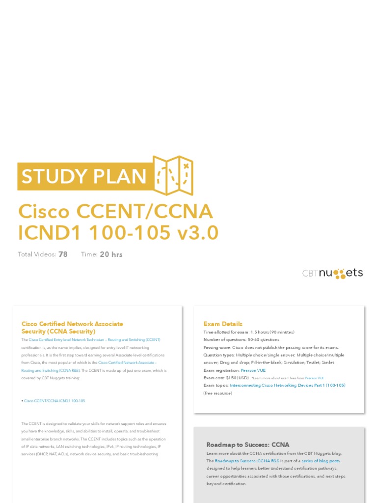 CCENT/CCNA ICND1 100-105 Study Guide | PDF | Cisco Certifications | I Pv6