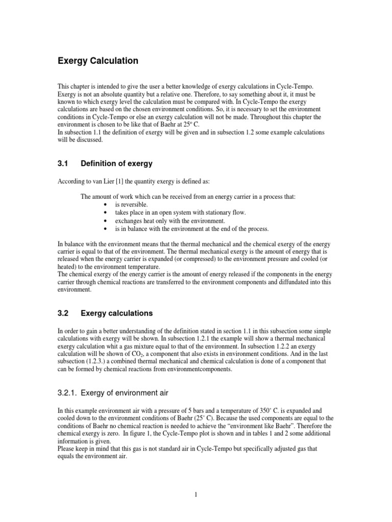 Chemical Exergy Calculation | Download Free PDF | Exergy | Enthalpy