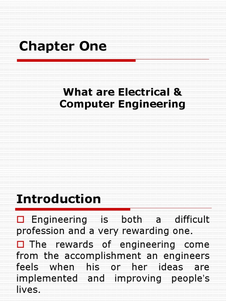 Chapter One: What Are Electrical & Computer Engineering | PDF | Engineering | Engineer