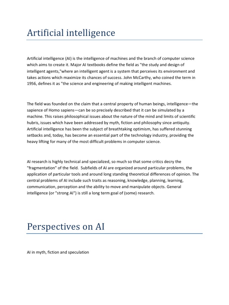 Artificial Intelligence | PDF